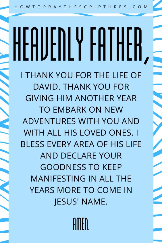 A Birthday Prayer for David