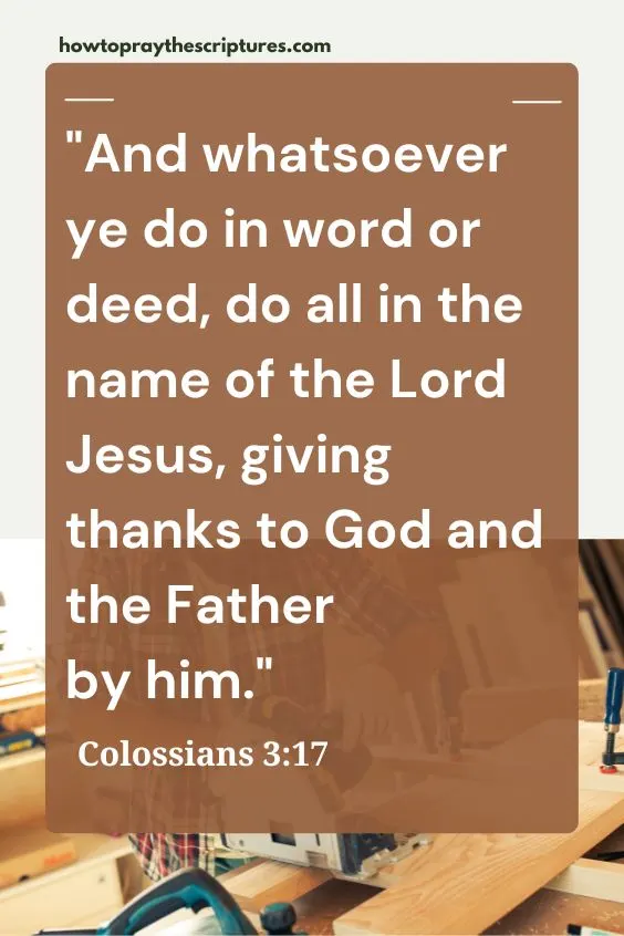 A Carpenter's Prayer