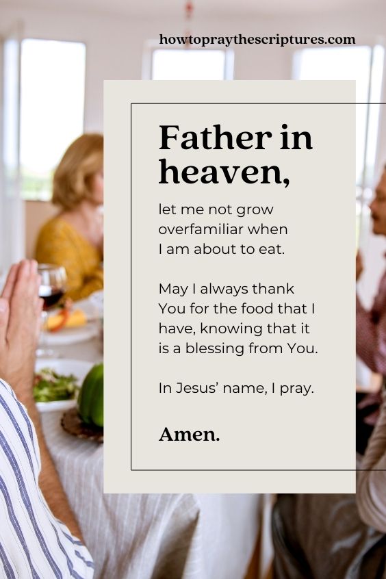 A Good Prayer Before You Eat