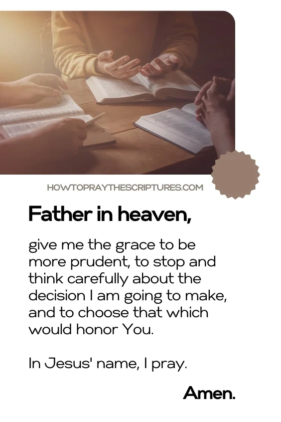 A Prayer For Prudence