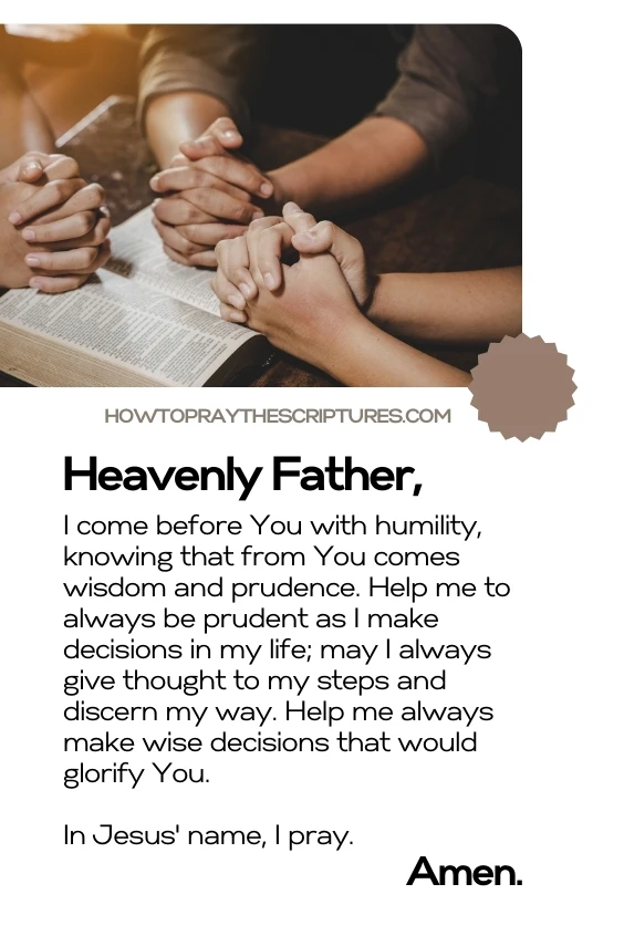 A Prayer For Prudence